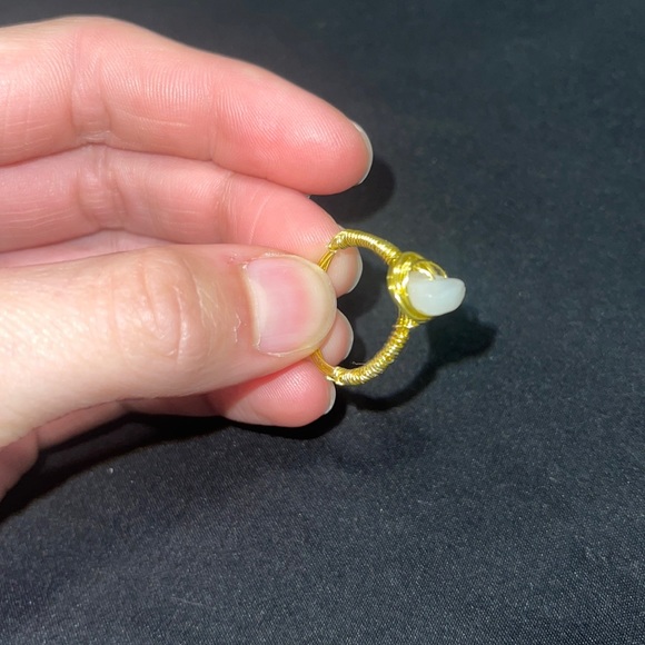Jewelry | Homemade Gold Wire Ring With A White Stone | Poshmark